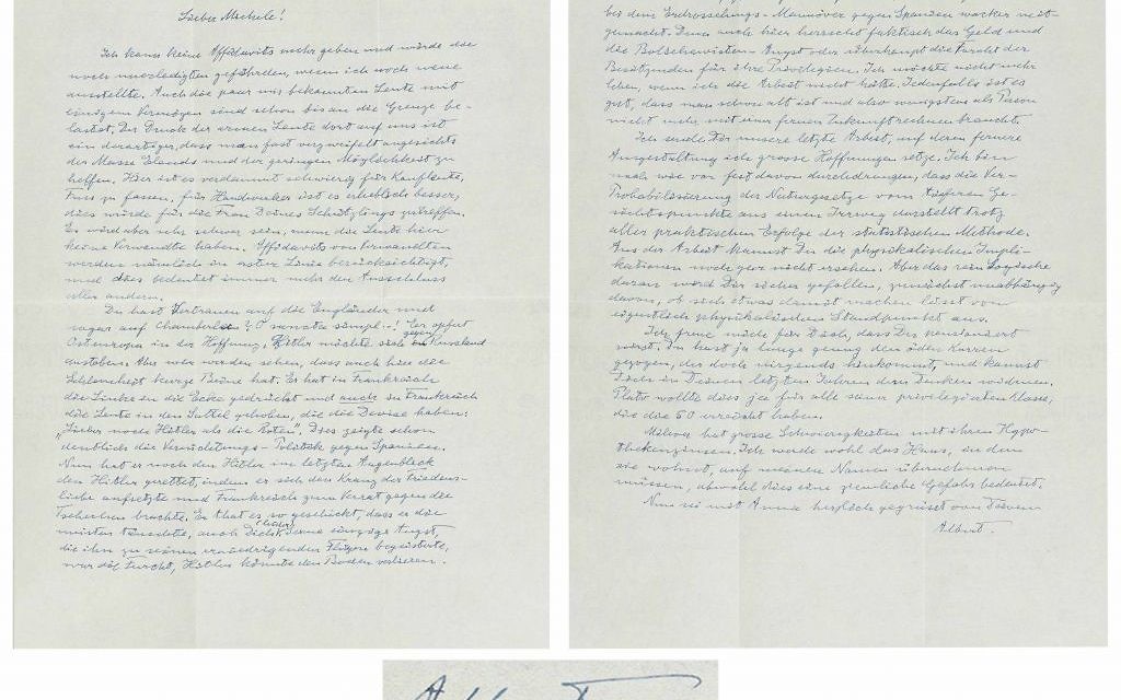 Einstein's letter criticising Chamberlain's appeasement policy to be ...