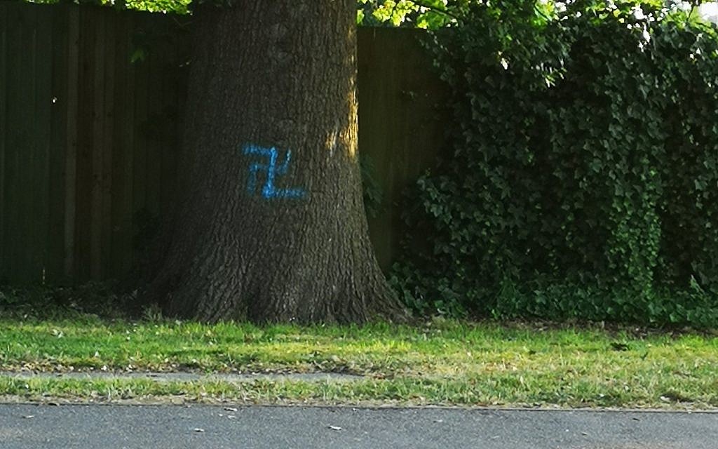 Swastika daubed on tree in Borehamwood is removed - Jewish News