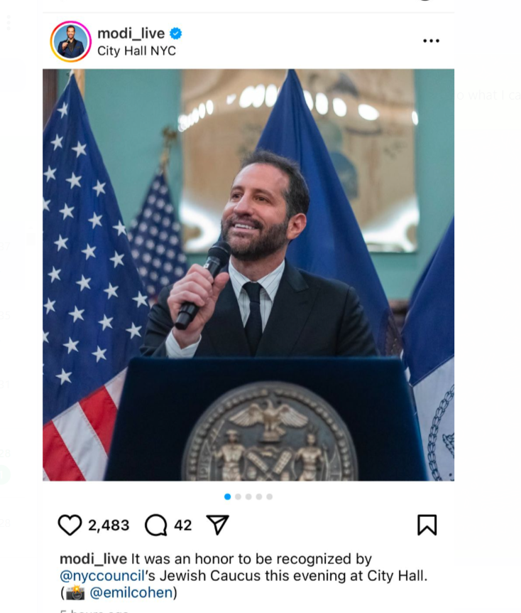 New York's Jewish community honours Modi - Jewish News