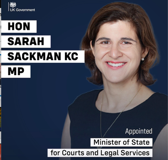 Finchley and Golders Green MP Sarah Sackman becomes courts and legal ...