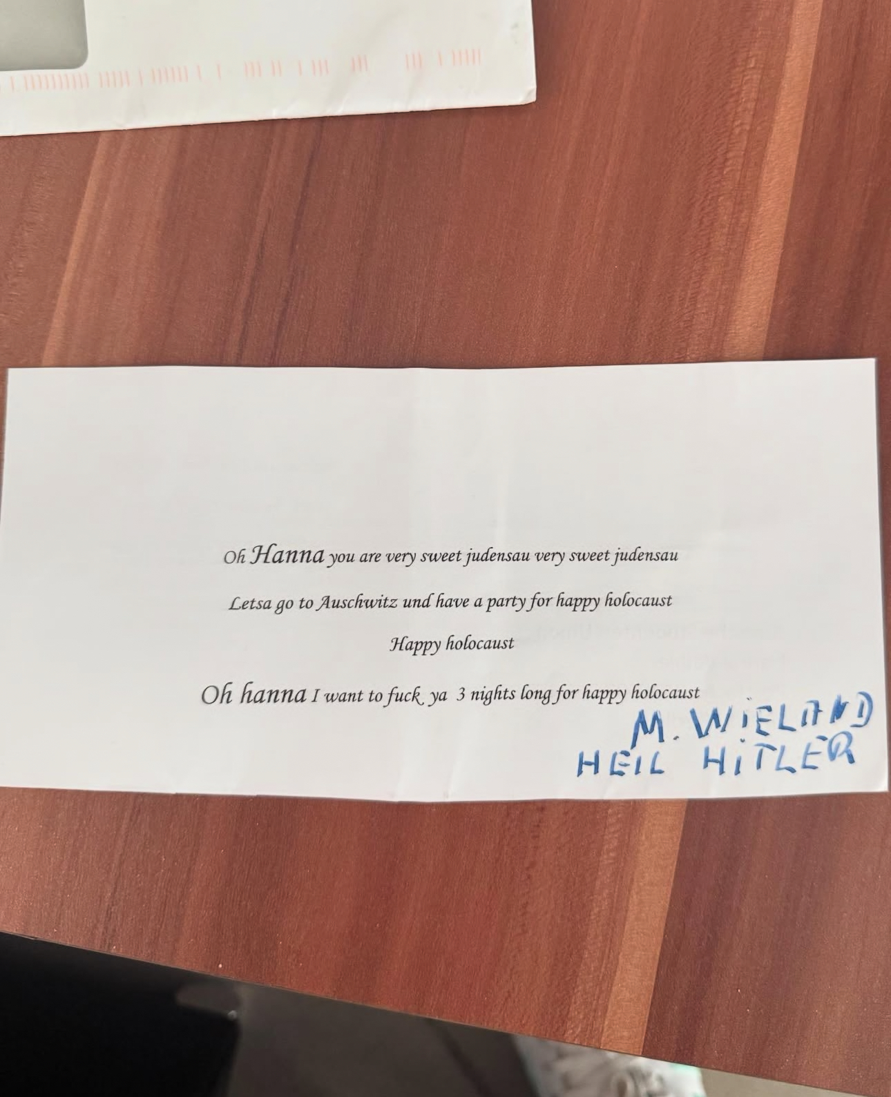 German Jewish student leader sent ‘Happy Holocaust’ letter signed 'Heil ...