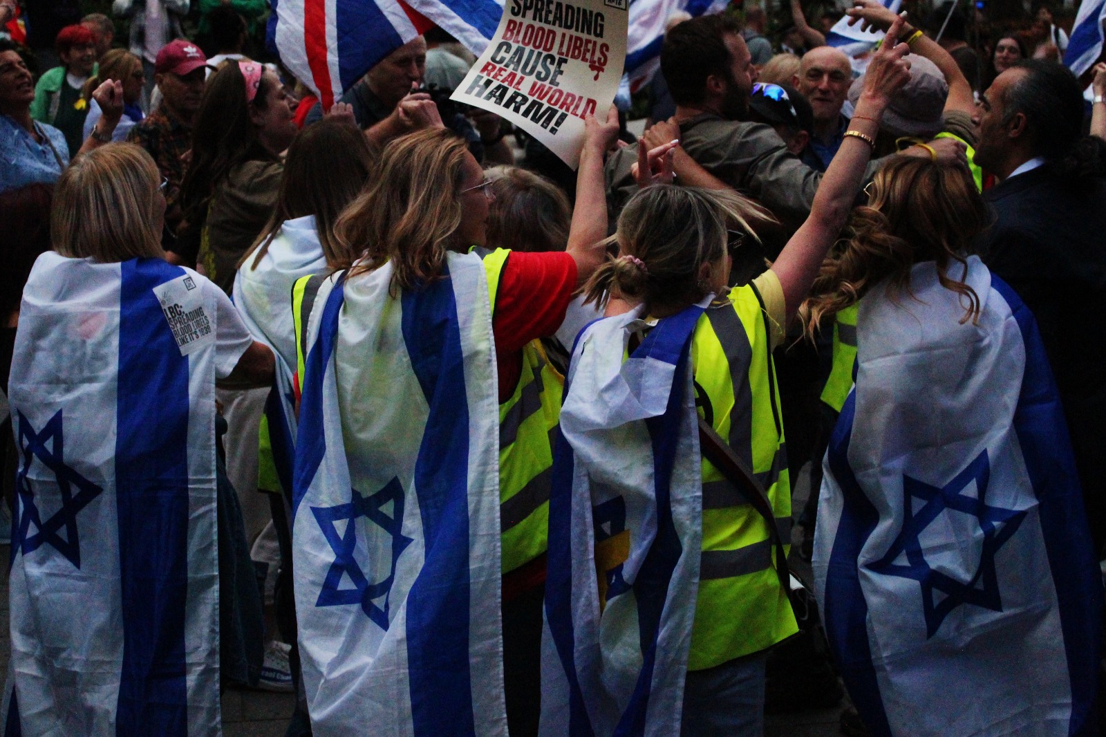 Hundreds of protestors demand accountability from LBC over 'blood libel ...