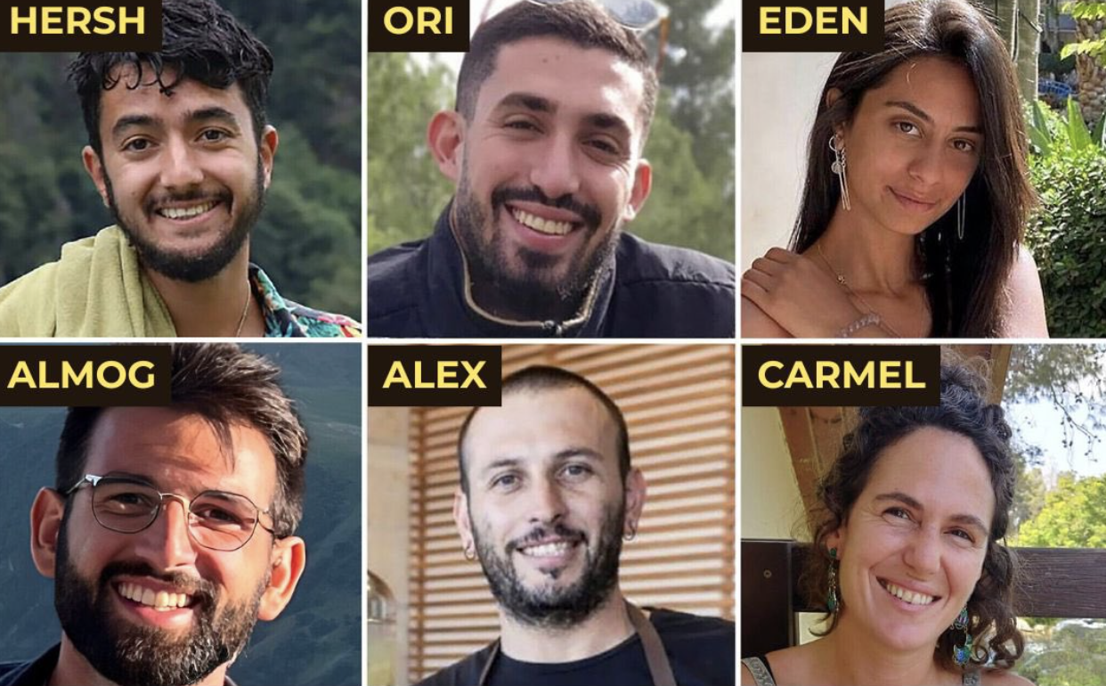 First yahrzeit marked for ‘Beautiful Six’ murdered by Hamas - Jewish News