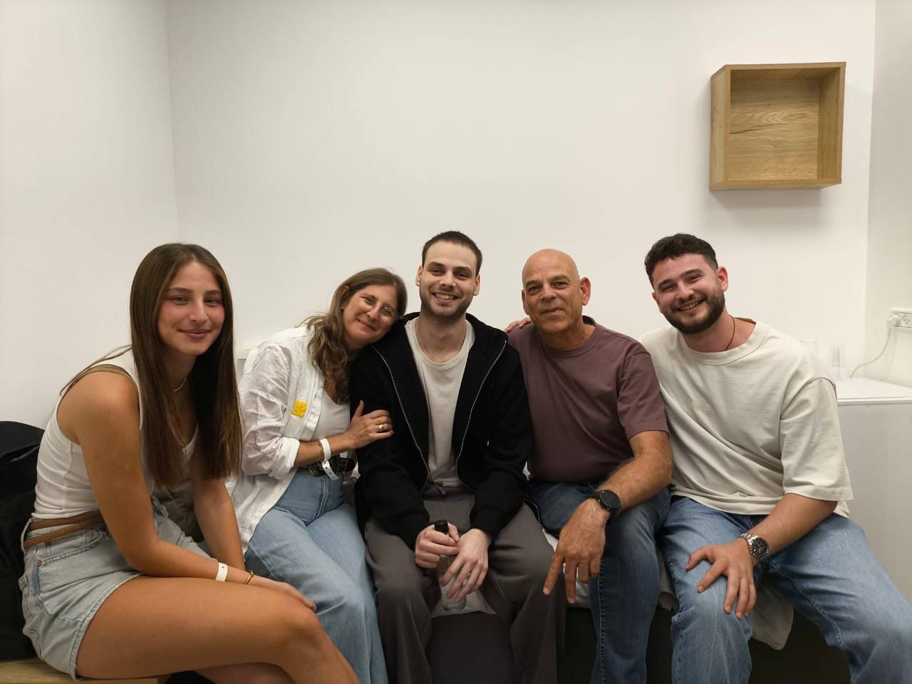 PICTURE: Former hostage Bar Kupershtein with his mother at the Re'im ...