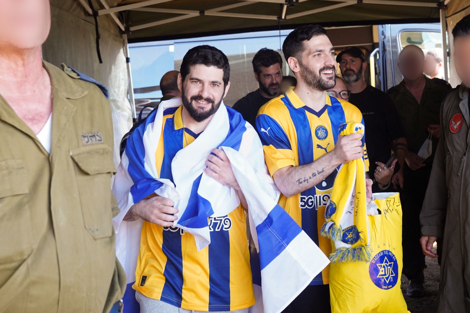 PICTURE: Former hostage Bar Kupershtein with his mother at the Re'im ...