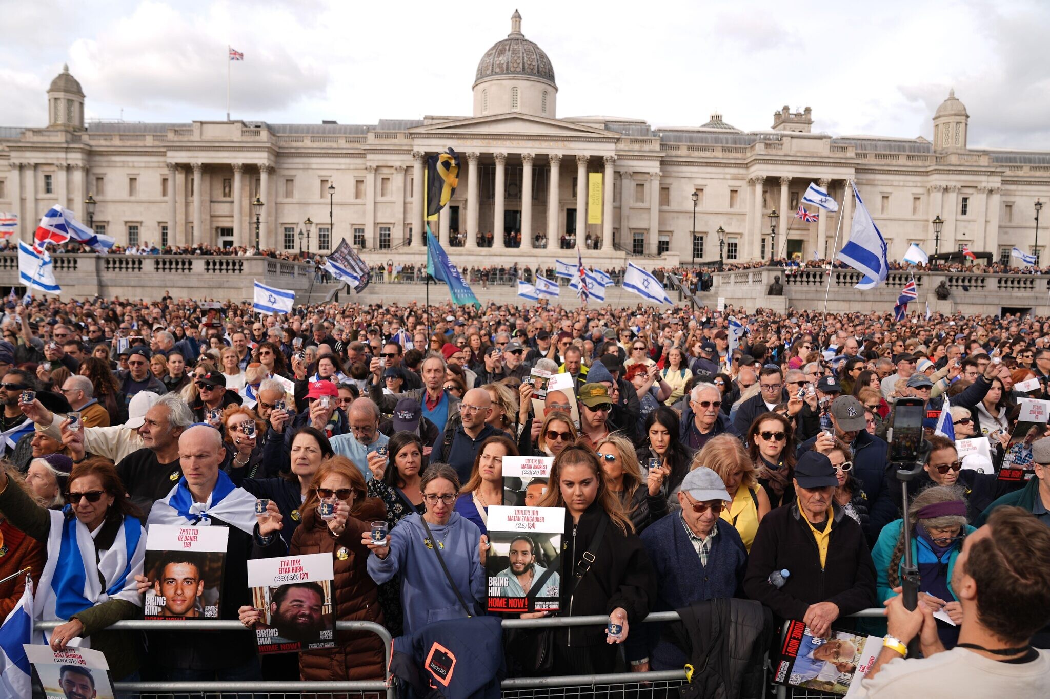 Grief and defiance in Trafalgar Square as thousands mark second ...