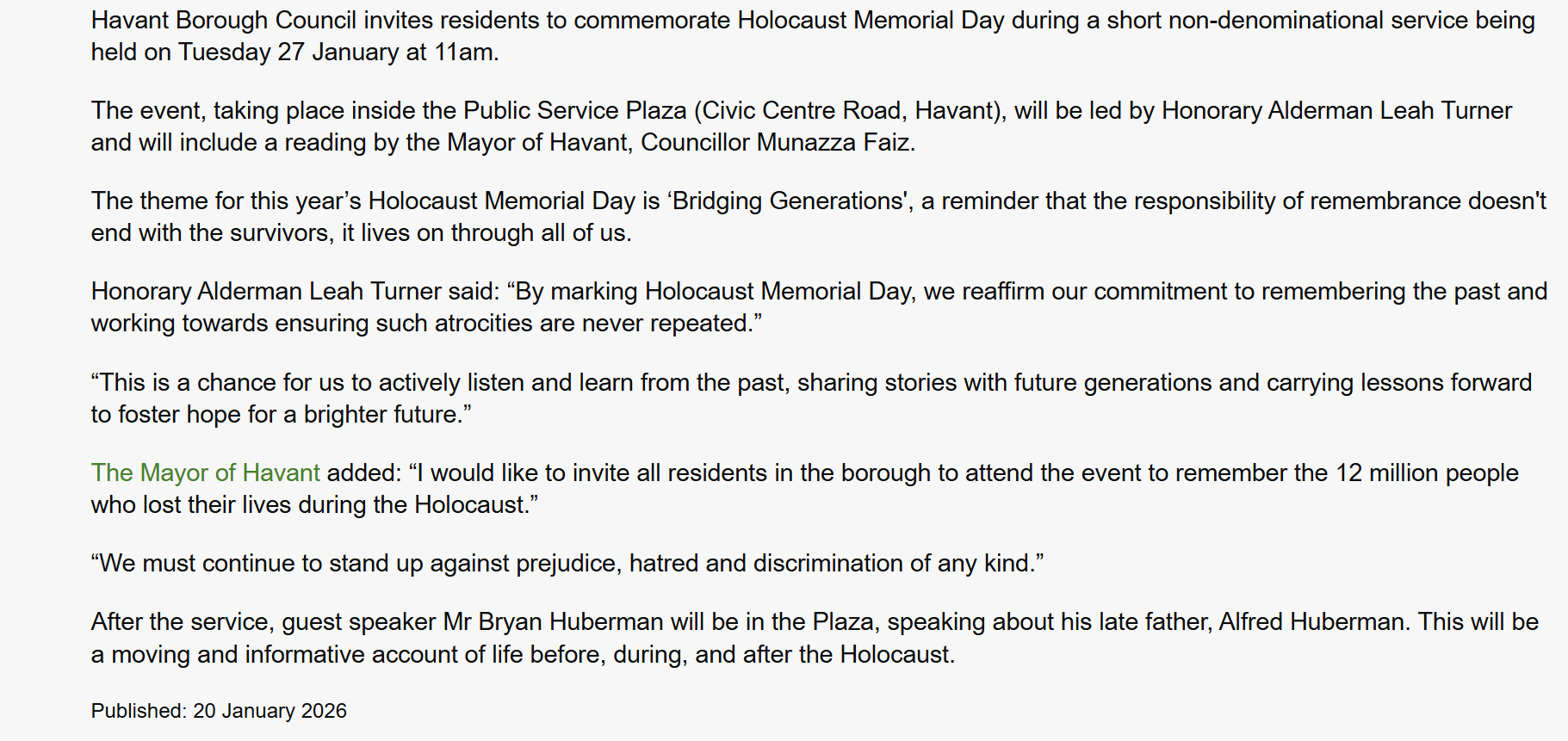 Hampshire mayor who inflated Holocaust death total says post ...