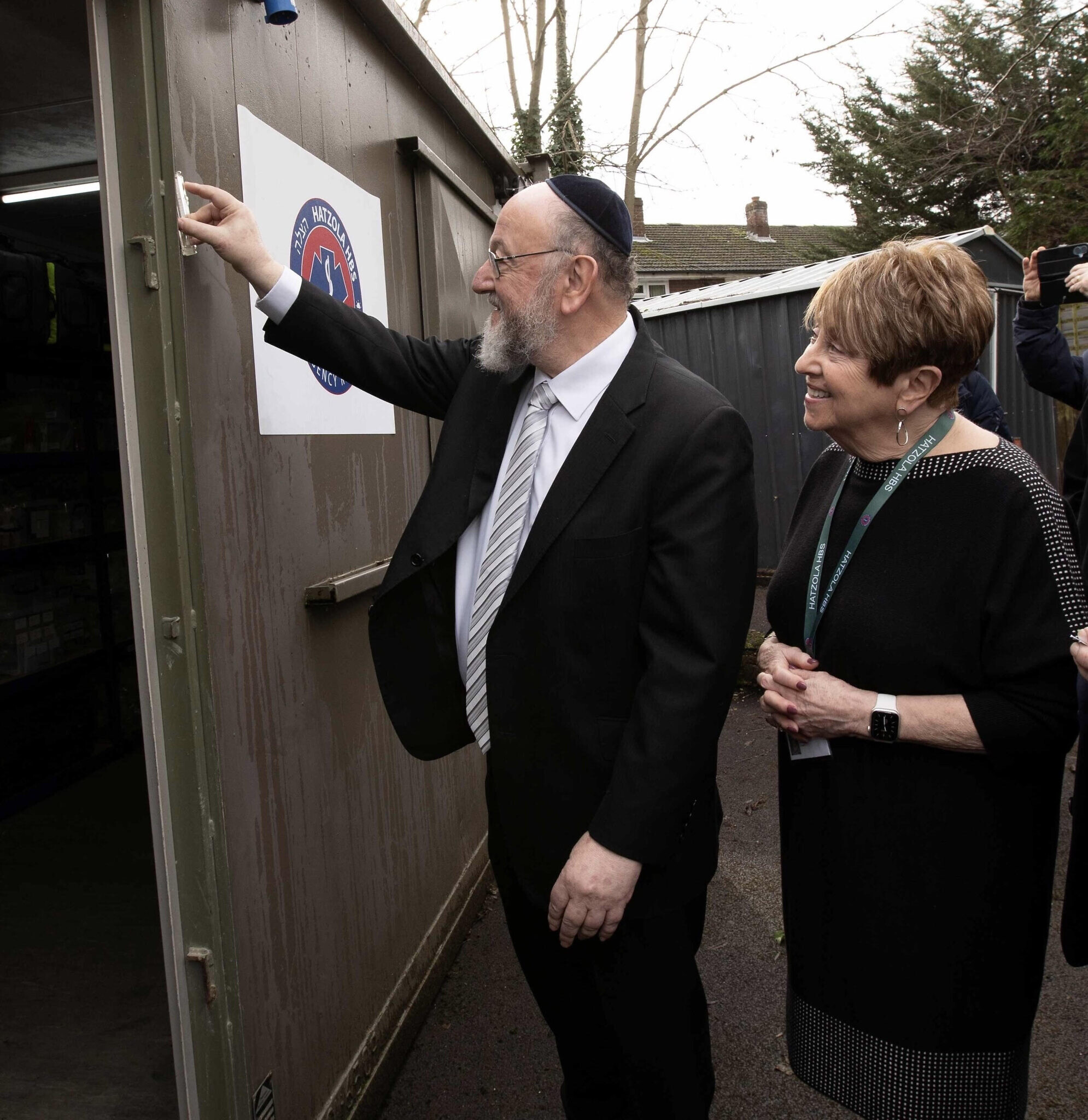 'Judaism in its finest form': Chief Rabbi affixes mezuzah on Hatzola ...